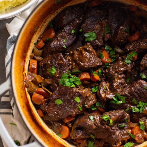 Braised Beef in Red Wine Recipe (One Pot Meal) - Fresh Cup of Joy